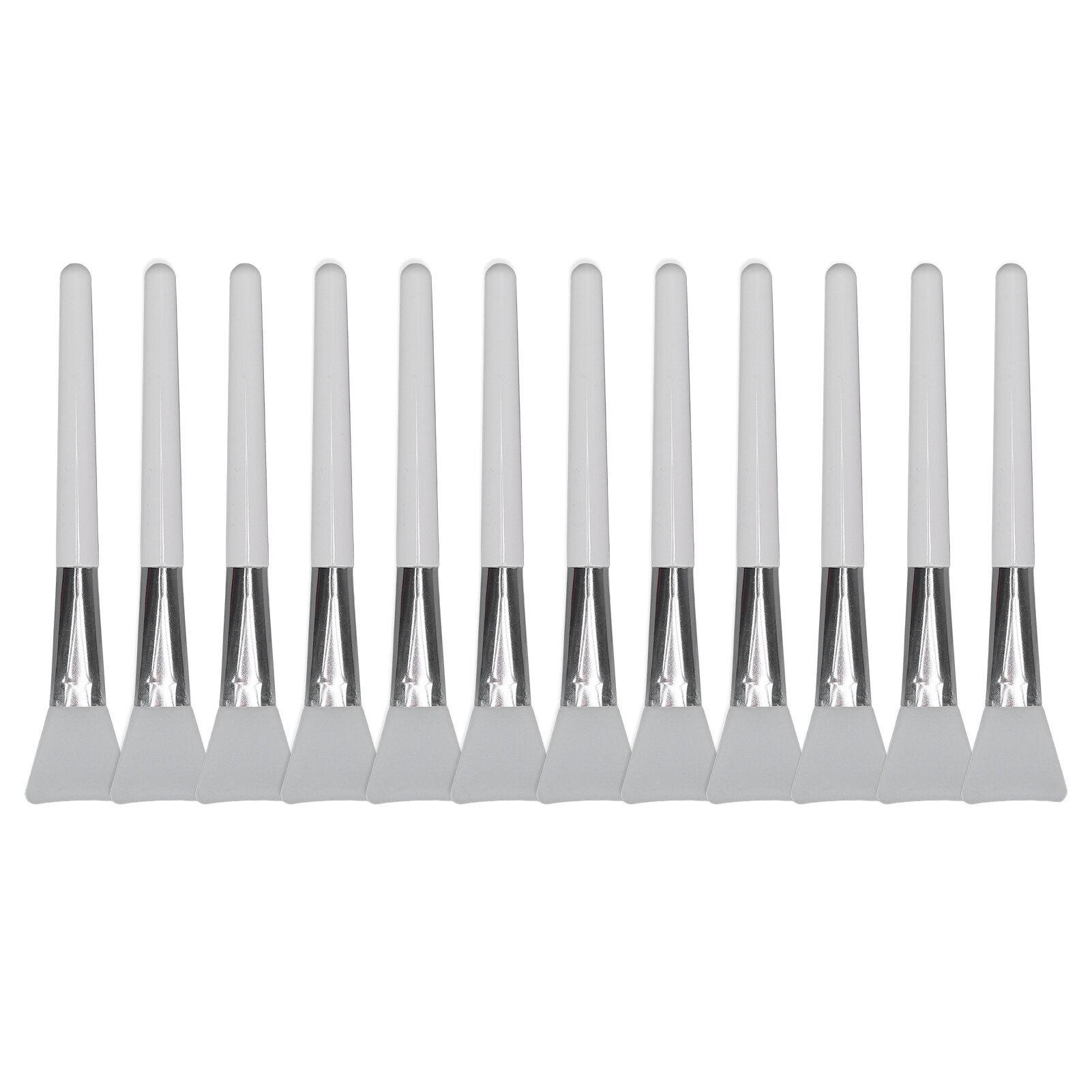 12 кистей для нанесения масок для лица с мягкой силиконовой удобной ручкой, шпатель для нанесения грязевой маски и крема, белый цвет