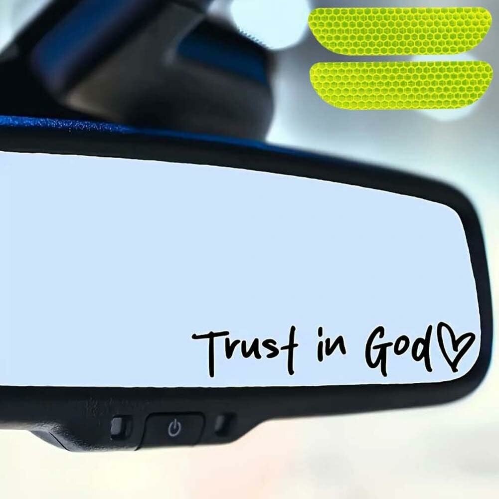 Доверьтесь Богу Зеркальные наклейки на наклейки с задним видом, автомобильные наклейки идеальный христианский подарок, девчачьи автомобильные аксессуары для женщин, обновите свой стиль