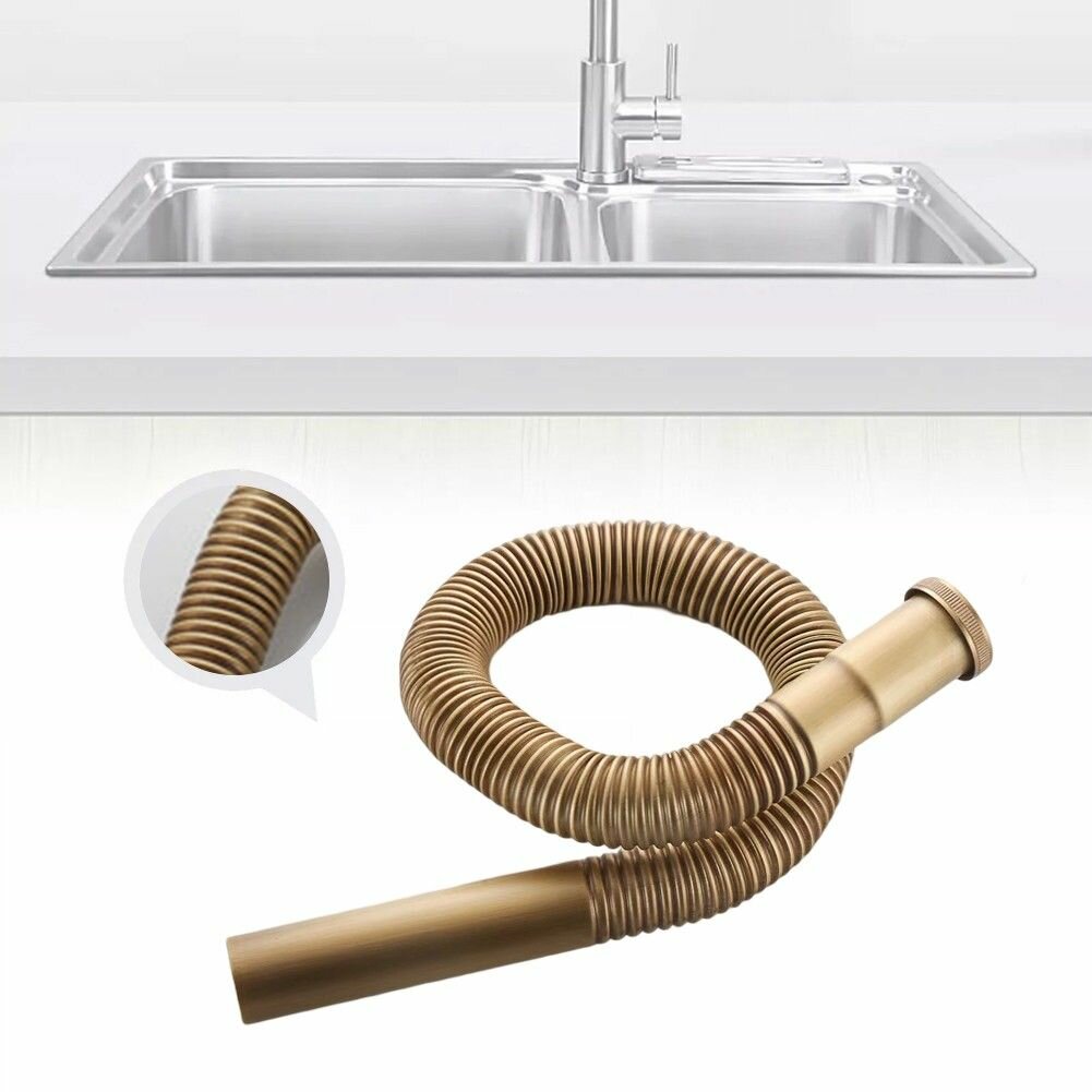 Латунный шланг, сифон, гибкий слив для раковины, ванная комната, кухня, раковина, водопроводная труба