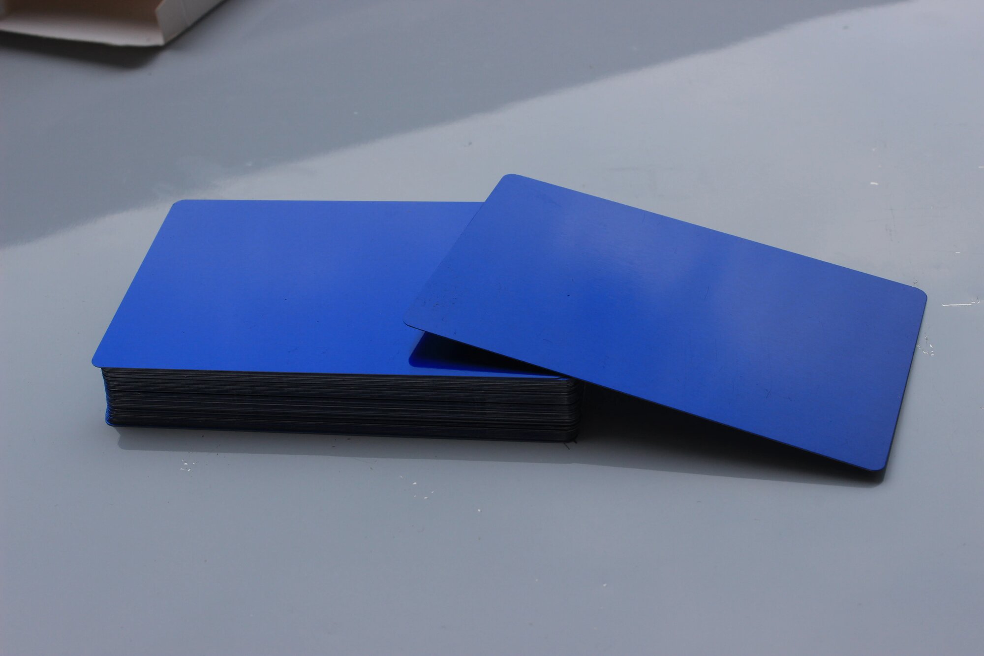 Пустые металлические визитки, алюминиевая пластина толщиной 0,2 мм для лазерной печати ? сделай сам, 50 шт, dark blue, 86mm X 54mm