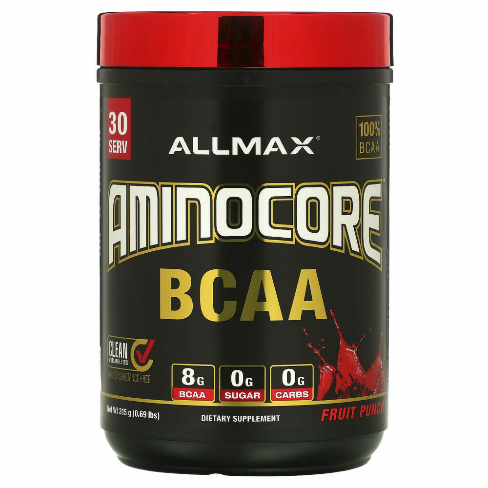 ALLMAX, AMINOCORE™ BCAA, со вкусом фруктового пунша, 345 г (0,76 фунта)