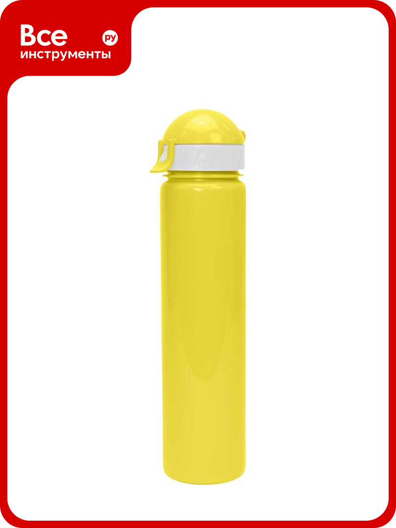 Бутылка для воды и напитков с трубочкой WOWBOTTLES lifestyle со шнурком, 500 мл, нежно-желтый КК0461, пластиковый, серый