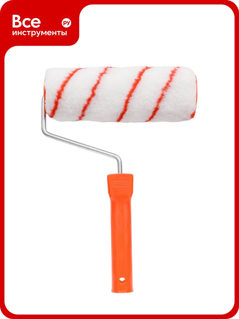 Валик Малярок полиамид+п термофьюжн Красная Борода 180 мм D 48 мм, быстросъемная ручка 6 мм, ворс