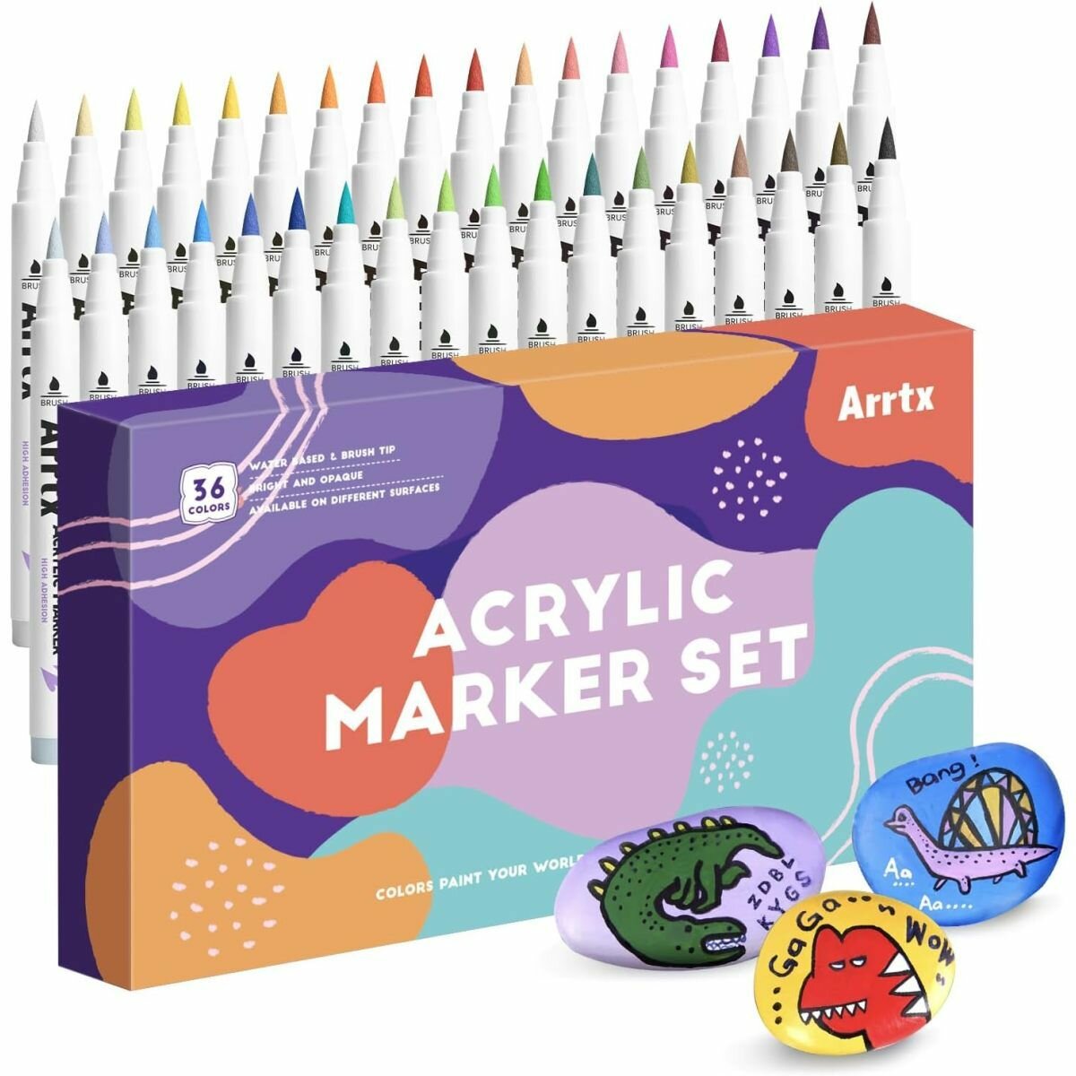 Arrtx Набор кистей для рисования Веерная № 36, 36 шт.