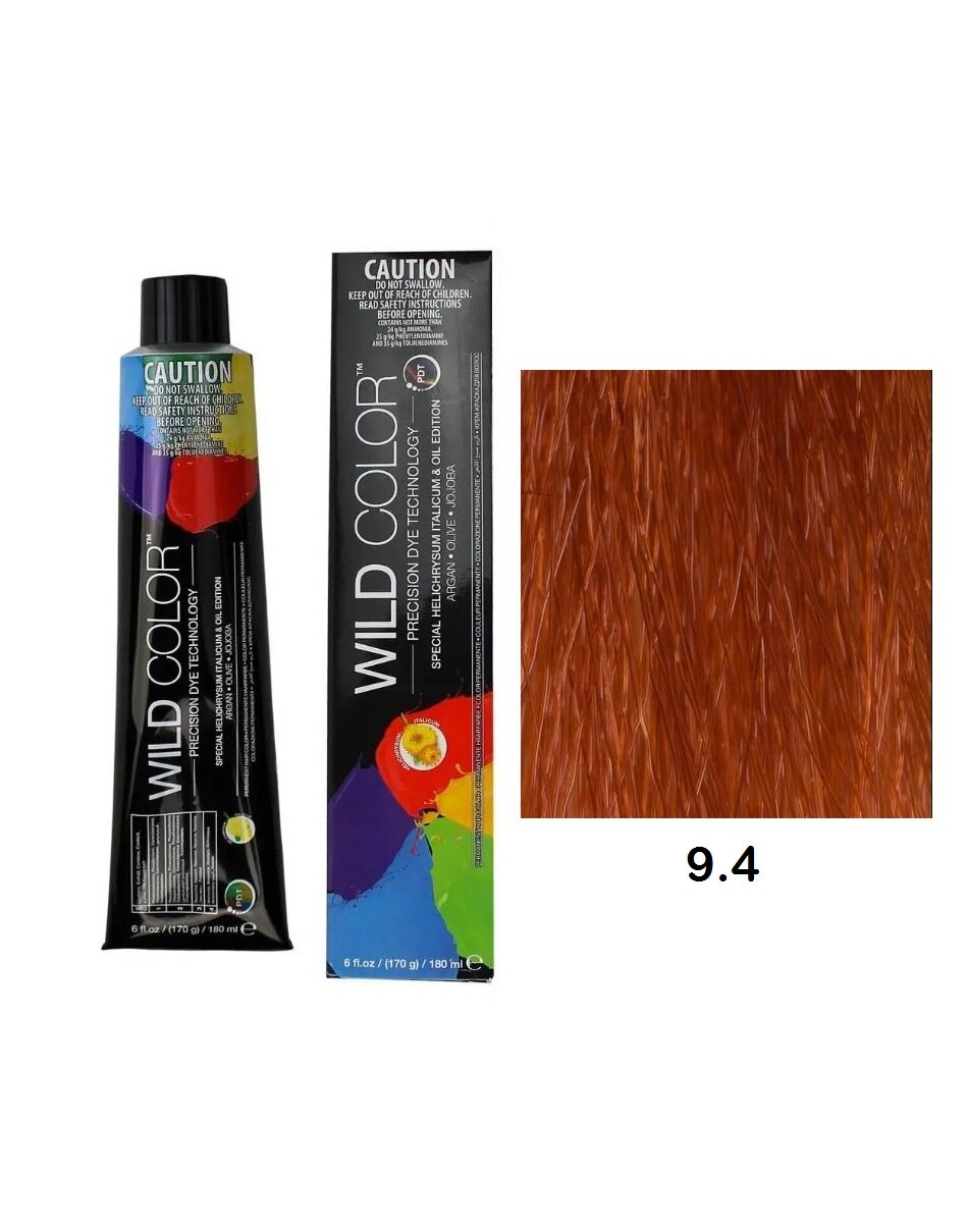 Wild Color Стойкая краска для волос 180 мл - Wild Color 9.4 9C Очень светлый блонд медный