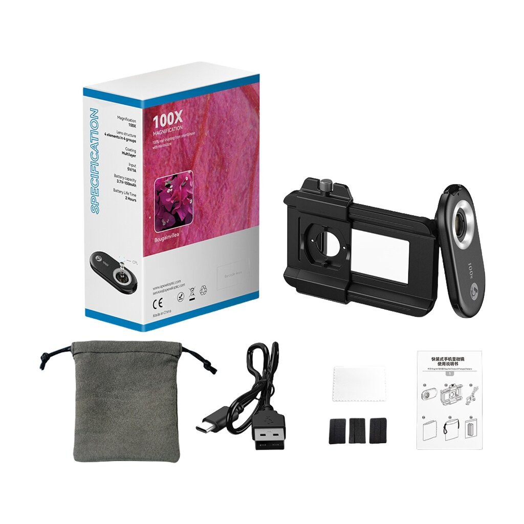 Многофункциональный объектив камеры телефона Съемный CPL-фильтр Встроенная светодиодная подсветка Компактного дизайна Мобильная камера для телефона