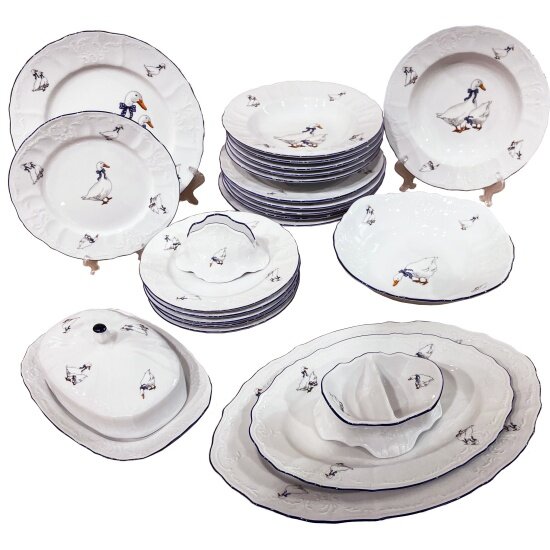 Сервиз столовый Bernadotte декор "Гуси", 25 предметов, 6 персон (БЕР0905)