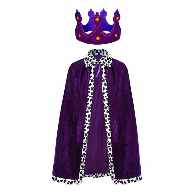 Королевская мантия с короной, Фиолетовый набор из 2ШТ - алдульт