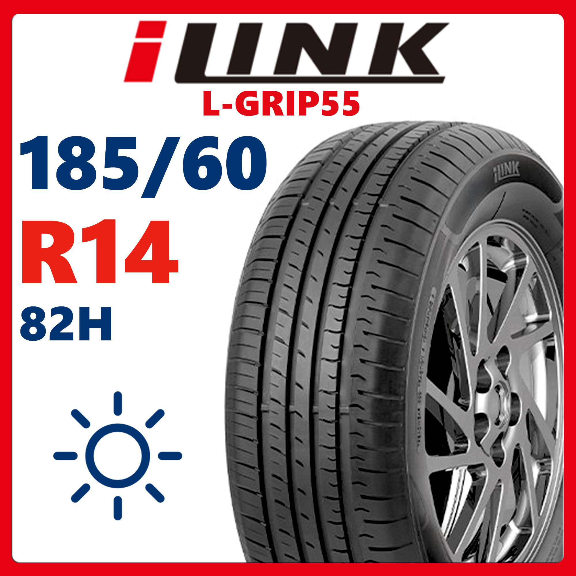 Летние шины iLink L-Grip55 185/60 R14 82H асимметричный, ненаправленный протектор
