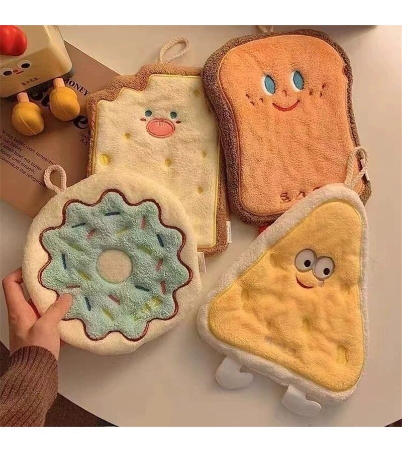 4 шт. быстросохнущих полотенец для рук с рисунком, подходящих для кухни и ванной комнаты