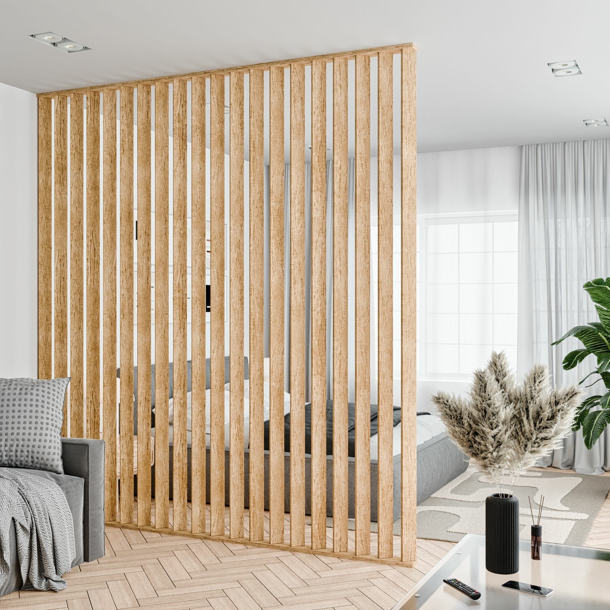 Перегородка REIKI CLUB, ЛДСП, цвет дуб сонома, высота 2,77 м, ширина 250 см