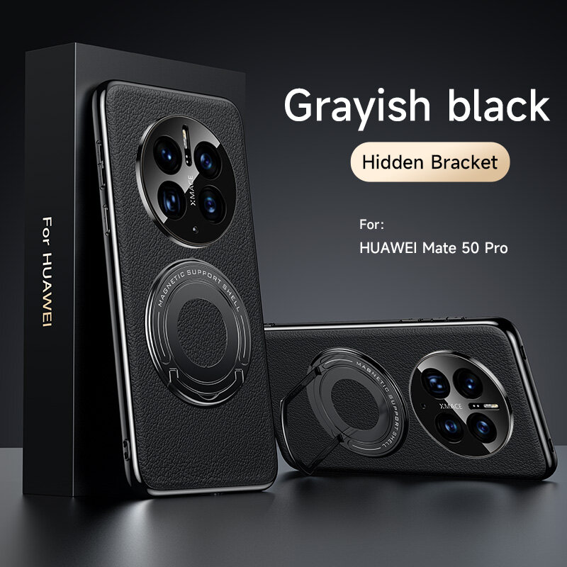Чехол для Huawei Mate 50 Pro/Хуавей Мате 50 Про с поддержкой зарядки Magsafe, soft touch,360° Полная защита, чехол-кардиомонитор, искусственная кожа, поликарбонат (PC), MagSafe, защита камеры