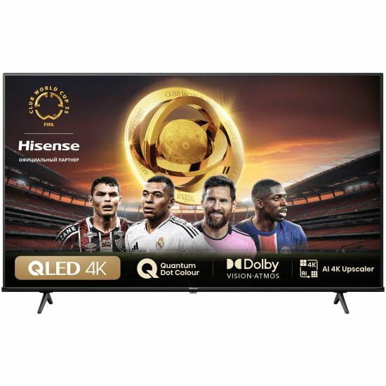Телевизор Hisense 75E7Q, QLED, 4K Ultra HD, титановый