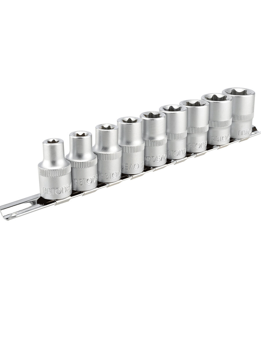 Головки комплект TORX E10-E24 1/2 9 предметов планка АвтоDело 39839