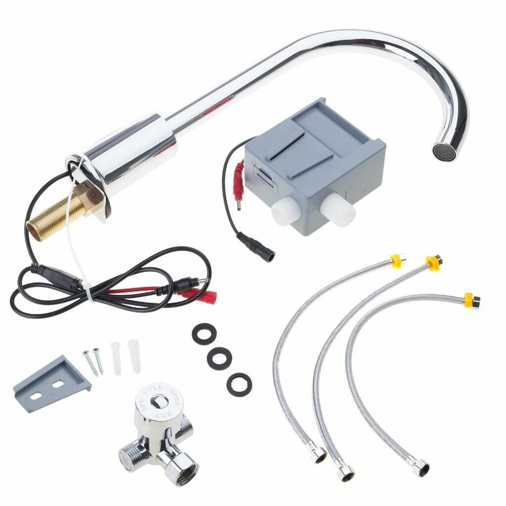 Кухонный кран с интеллектуальным датчиком высокого изгиба-одноразовая батарея из шести частей для горячей и холодной воды