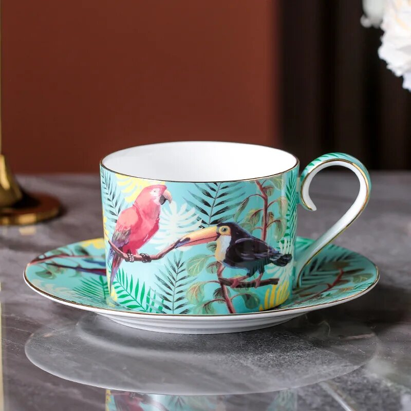 Кофейная чашка British Jungle Animals Parrot Bone China