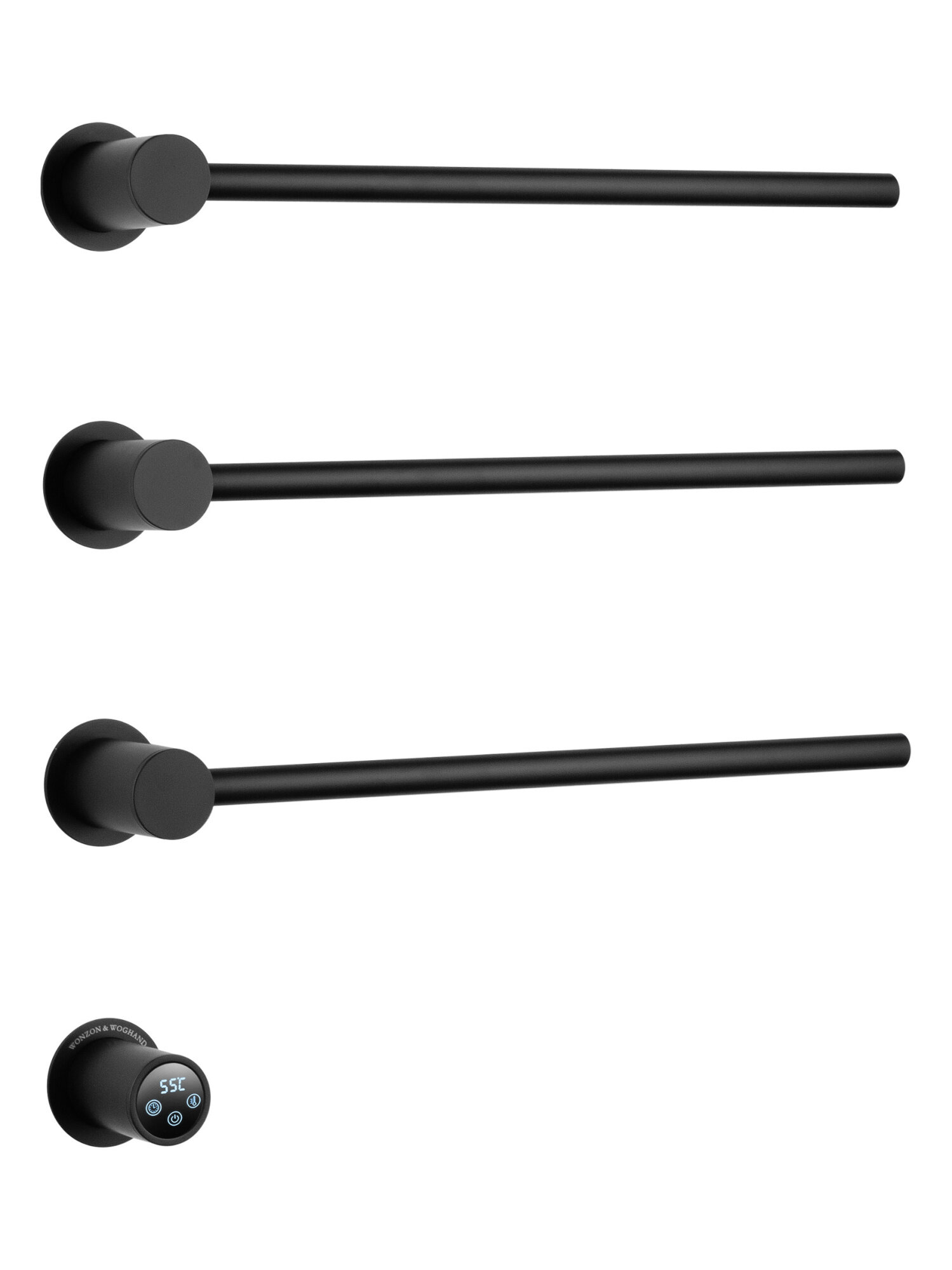 Полотенцесушитель электрический встраиваемый WONZON & WOGHAND HAMBURG, черный матовый WW-AL313-MB