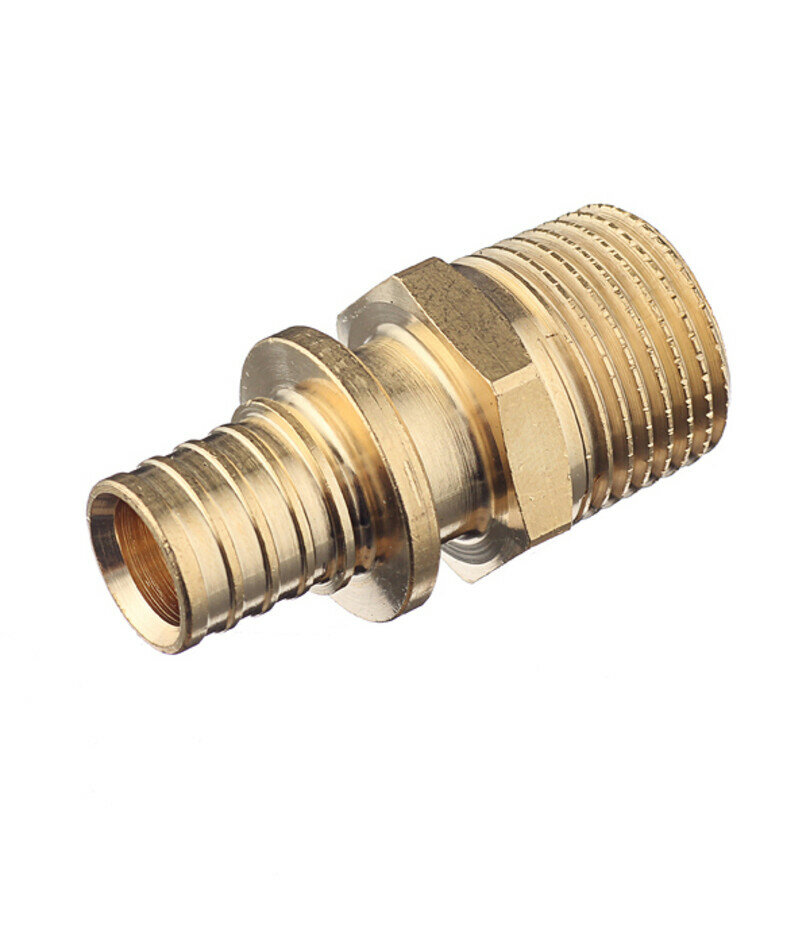 Соединитель прямой 16 мм х 1/2 НР(ш) латунный