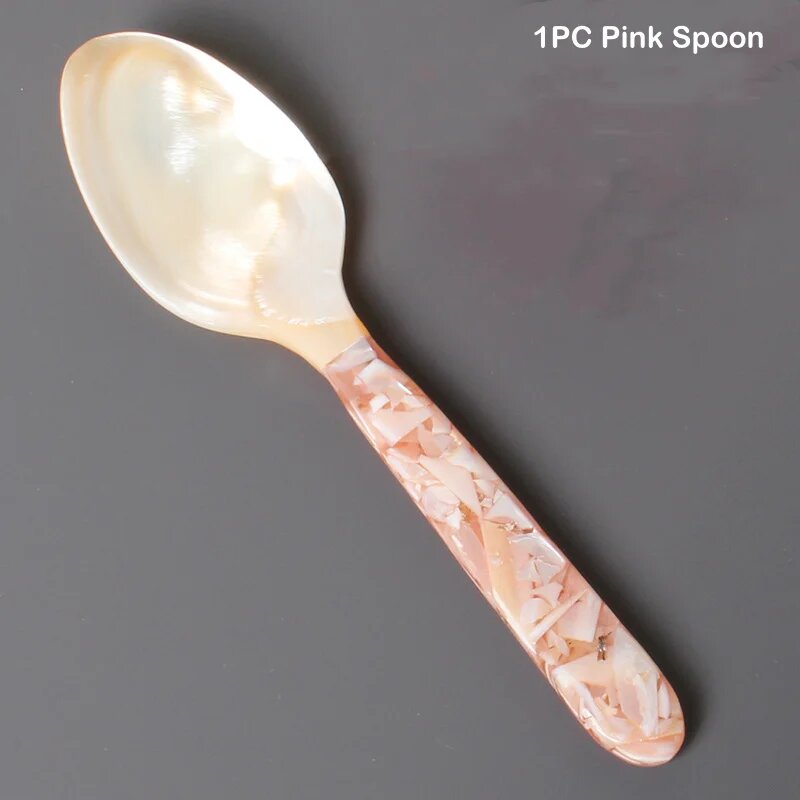 Натуральная ракушка ложка для кофе Розовый, 1PC Pink Spoon