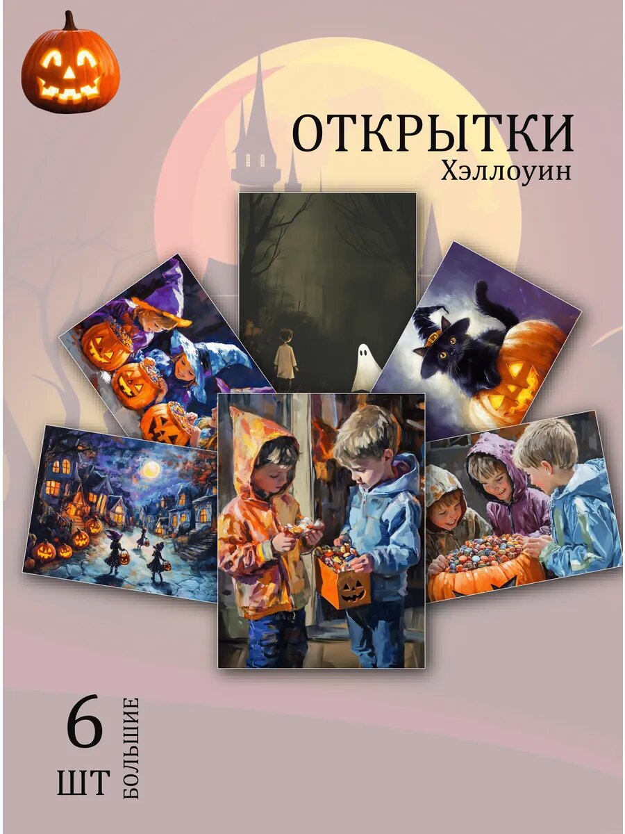 А6 Открытки Хэллоуин Самые лучшие большие открытки формата А6 в нашем мгазине Обнимай словами