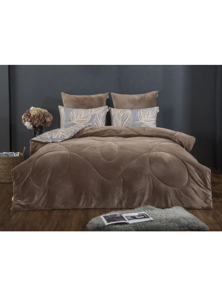 Постельное белье Евро с Одеялом Велюр Казанова