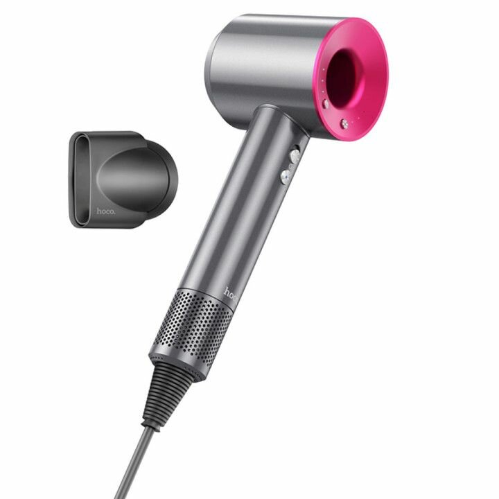 Фен для волос hoco hp11 розовый с отрицательными ионами, 110000 об/мин, 4 температурных режима
