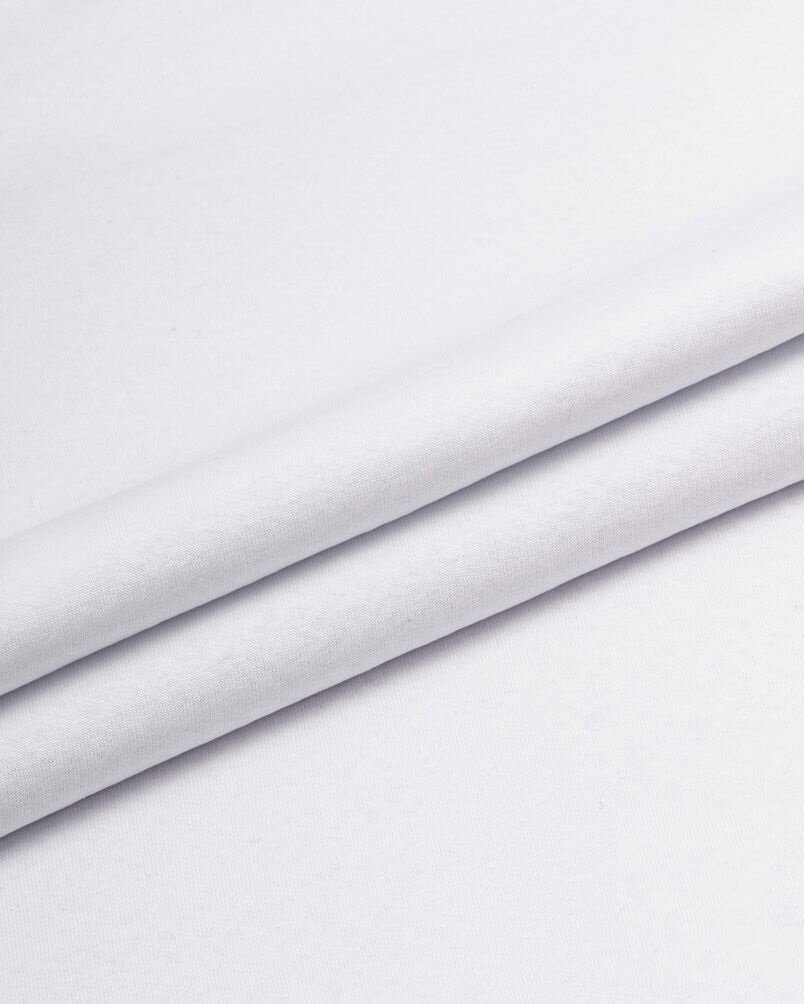 Ткань для шитья Футер 3-х нитка (трехнитка) с начесом, качество компакт пенье. Цвет белый. Готовый отрез 5*1,8 м.