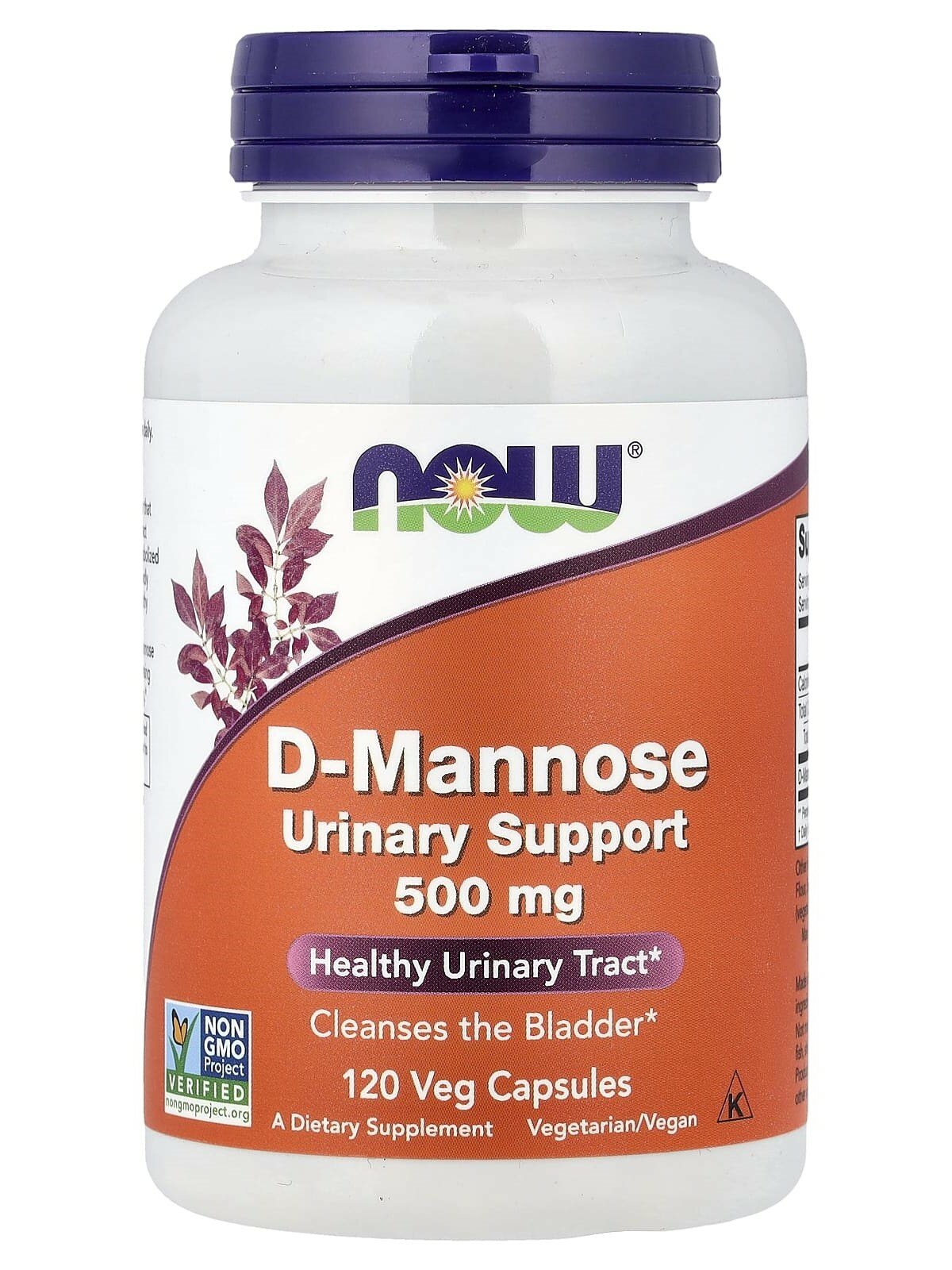 NOW Foods, D-Mannose, 500 mg, D-манноза, 500 мг, 120 вегетарианских капсул / д манноза