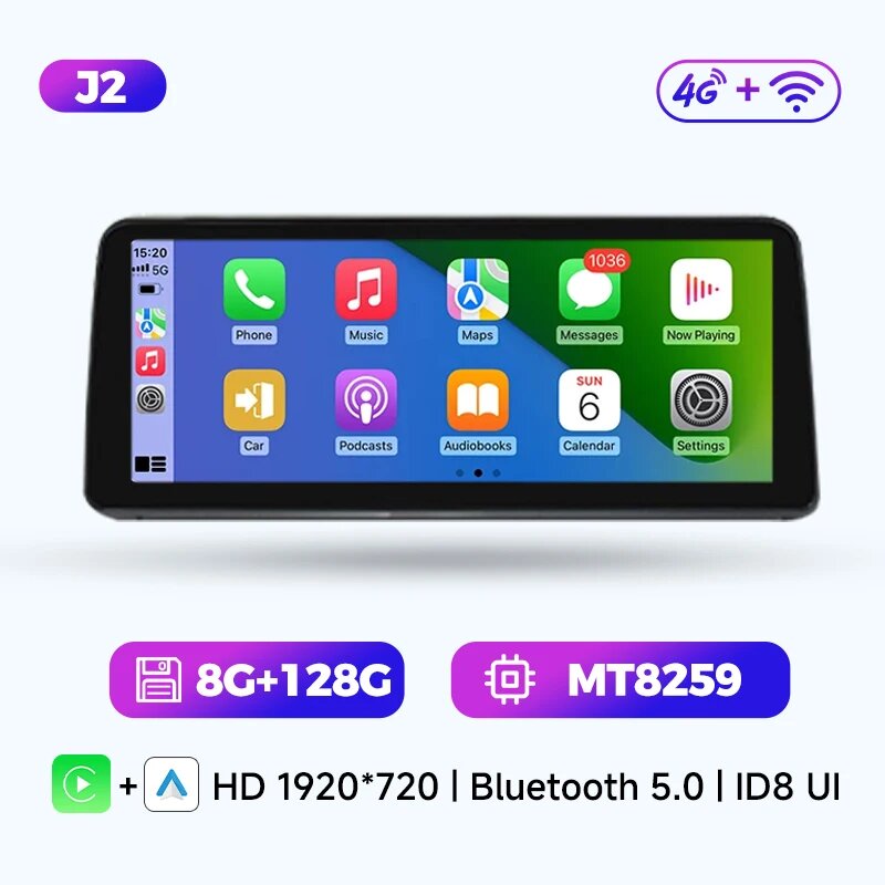 Android 14, беспроводные мультимедийные плееры Carplay Android Auto для BMW X5 E70 X6 E71, Bluetooth, автомобильное радио, стерео экран, GPS navi 4G J2 CIC 8G 128G