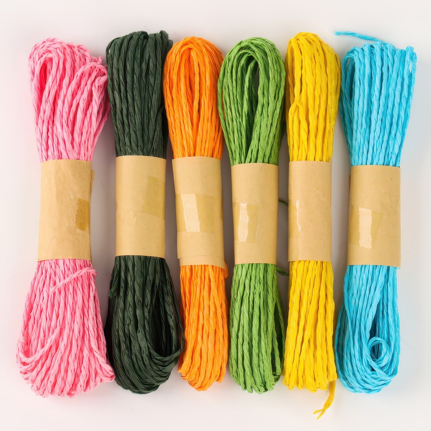 Рафия Школа талантов "Пальма", длина 1шт. — 10 м, набор 6 шт, цвет микс