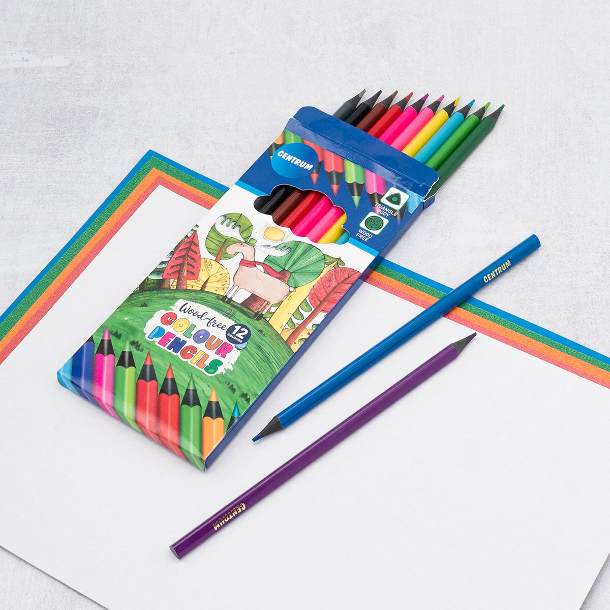 Карандаши Centrum Giraffe, цветной пластик, ударопрочный грифель, 12 шт