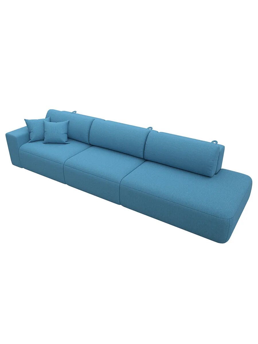 Большой прямой диван Столица со спальным местом 290х160 см, пружинный матрас, ящик для белья, подлокотник слева, рогожка