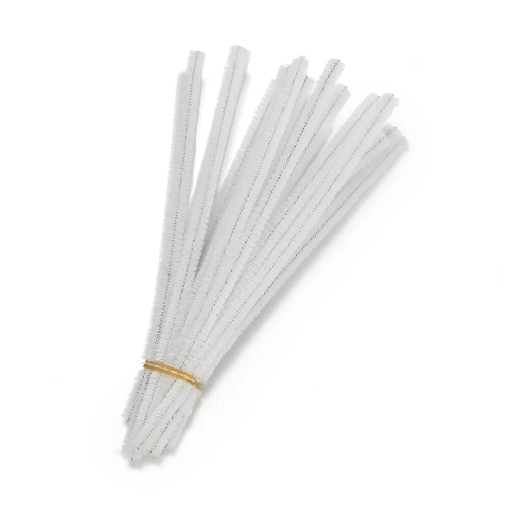 Плюшевые проволочные палочки для рукоделия Белый, White