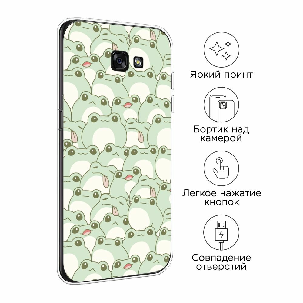 Чехол на Samsung Galaxy A7 2017 / Самсунг Галакси А7 2017 с принтом "Море жабок" — фото 1