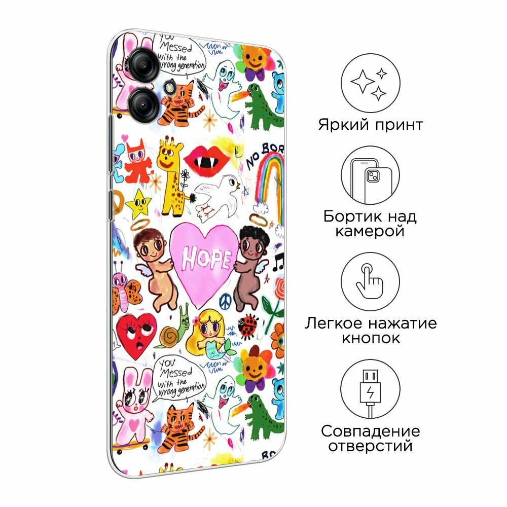 Чехол на Samsung Galaxy A04e / Самсунг A04e с принтом "Милые рисунки" — фото 1