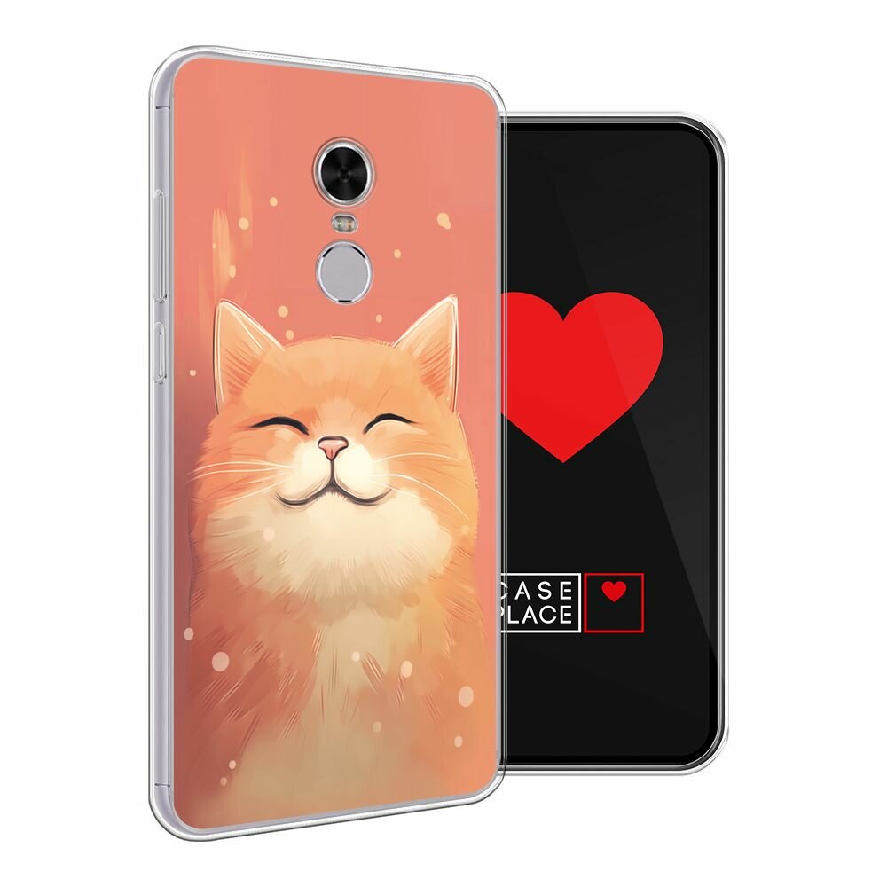 Чехол на Xiaomi Redmi Note 4 (MediaTek) / Сяоми Редми Ноут 4 (MediaTek) с принтом "Довольный рыжий котик" — фото 1