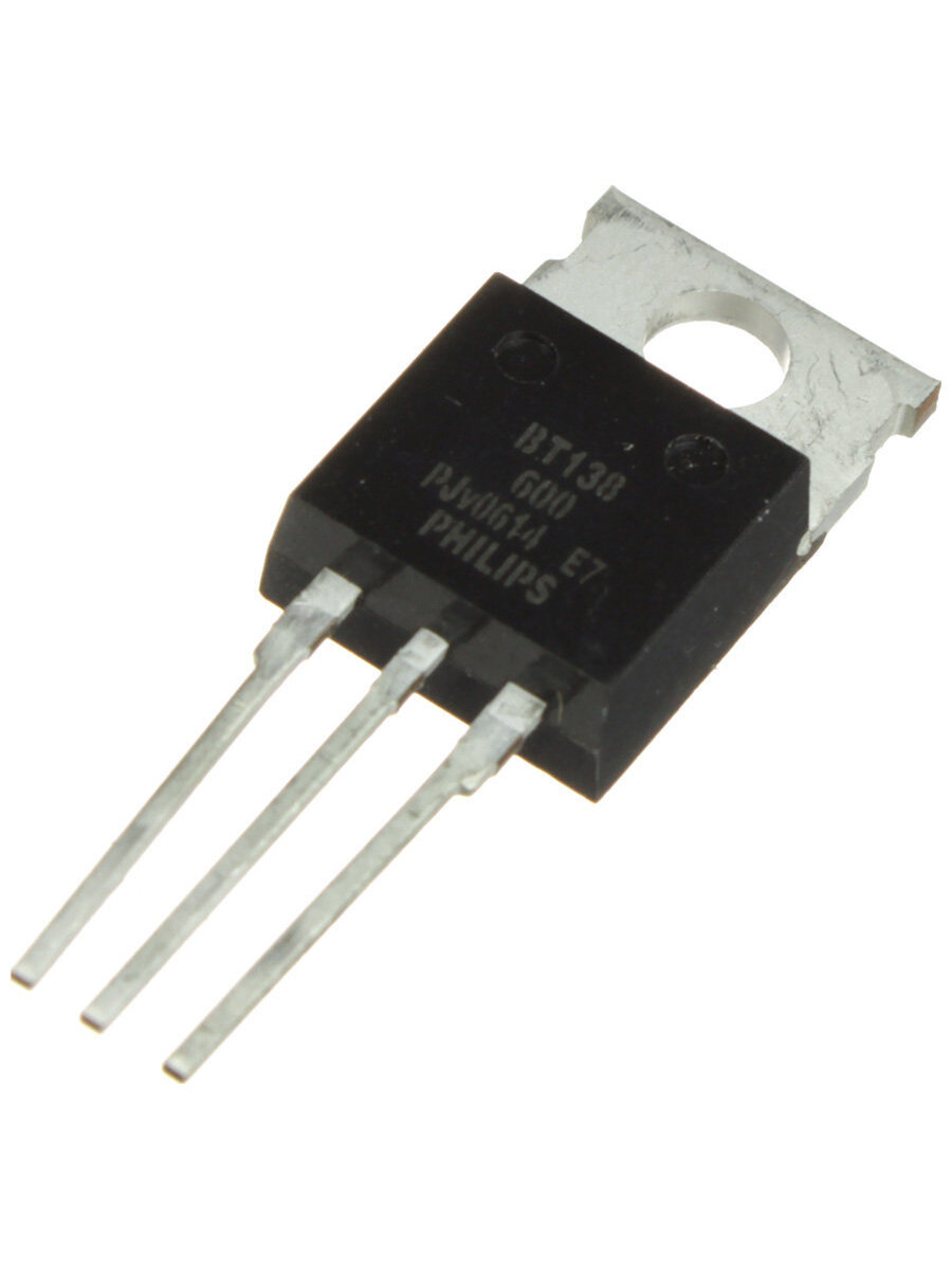 Симистор BT138-600 TO-220AB NXP (600В 12А 35мА 4Q)