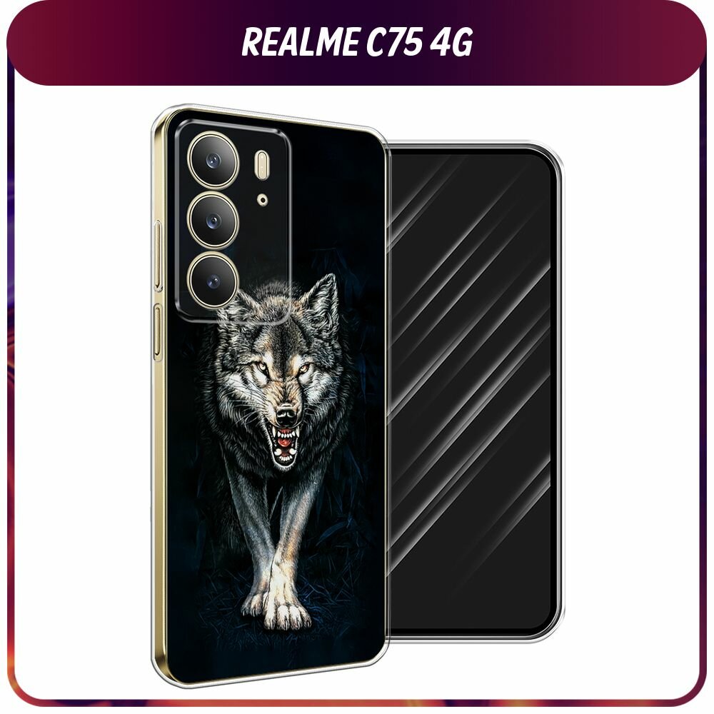 Чехол на Realme C75 4G / Реалми C75 4G с принтом "Злобный волк из ночи"