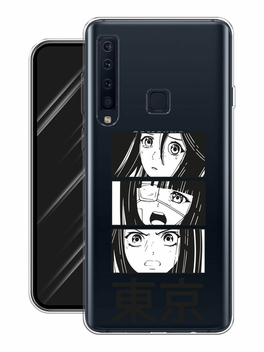 Чехол на Samsung Galaxy A9 2018 / Самсунг Галакси А9 2018 с принтом "Tokyo girls", прозрачный — фото 1