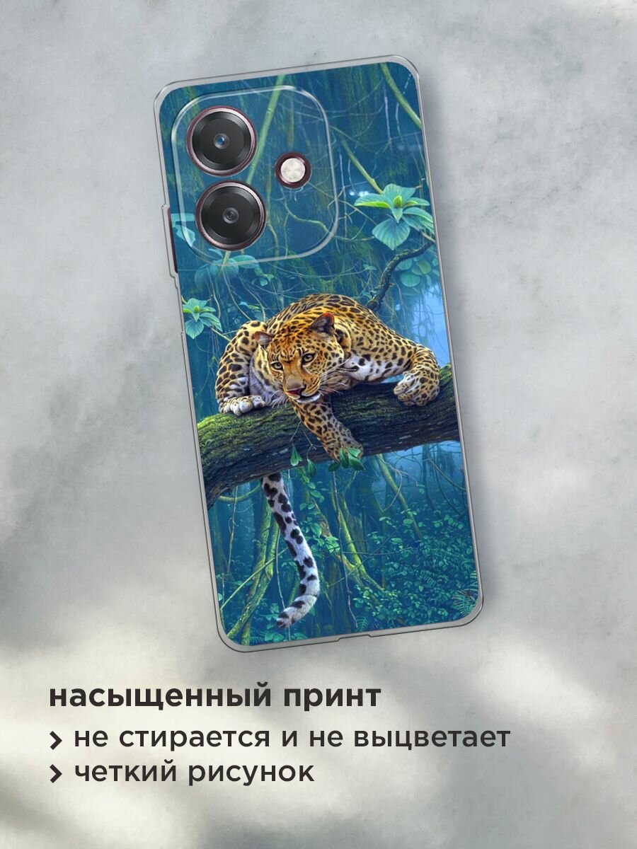 Чехол на Oppo A3/A3x / Оппо А3/A3x с принтом "Леопард охотник" — фото 1
