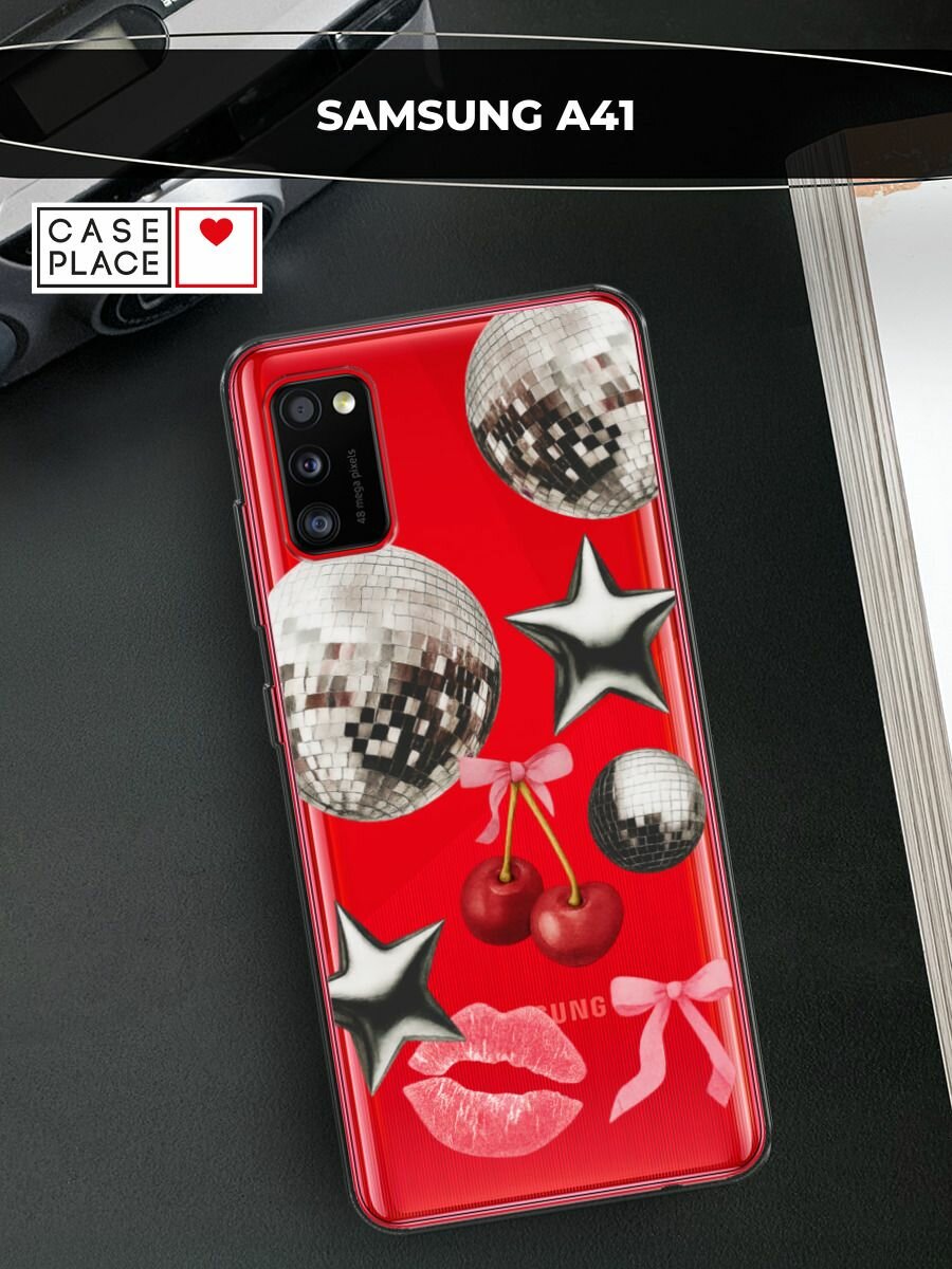 Чехол на Samsung Galaxy A41 / Самсунг Галакси А41 с принтом "Стильная подборка", прозрачный