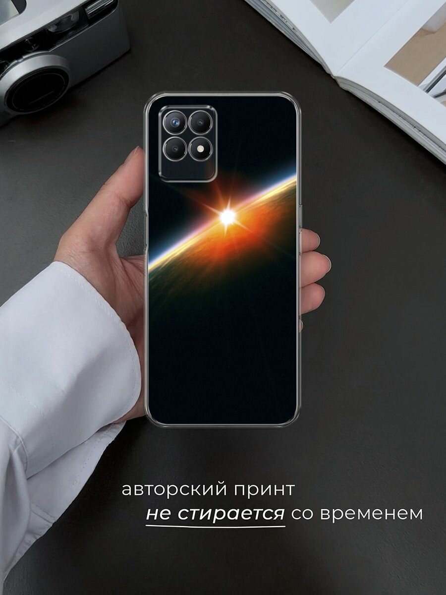 Силиконовый чехол на Realme 8i / Реалми 8i с принтом "Космос 9" — фото 1