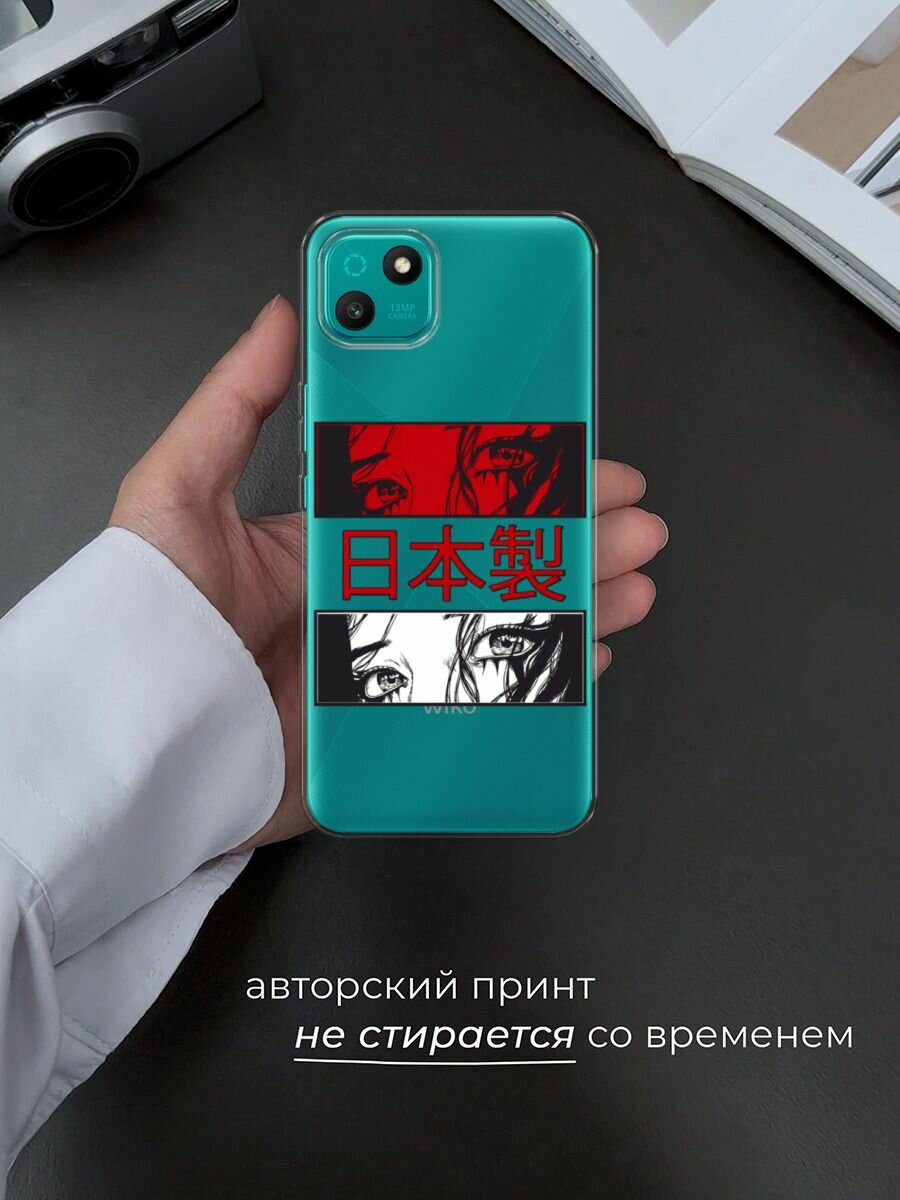 Чехол на Wiko T10 / Вико Т10 с принтом "Аниме глаза манга", прозрачный — фото 1