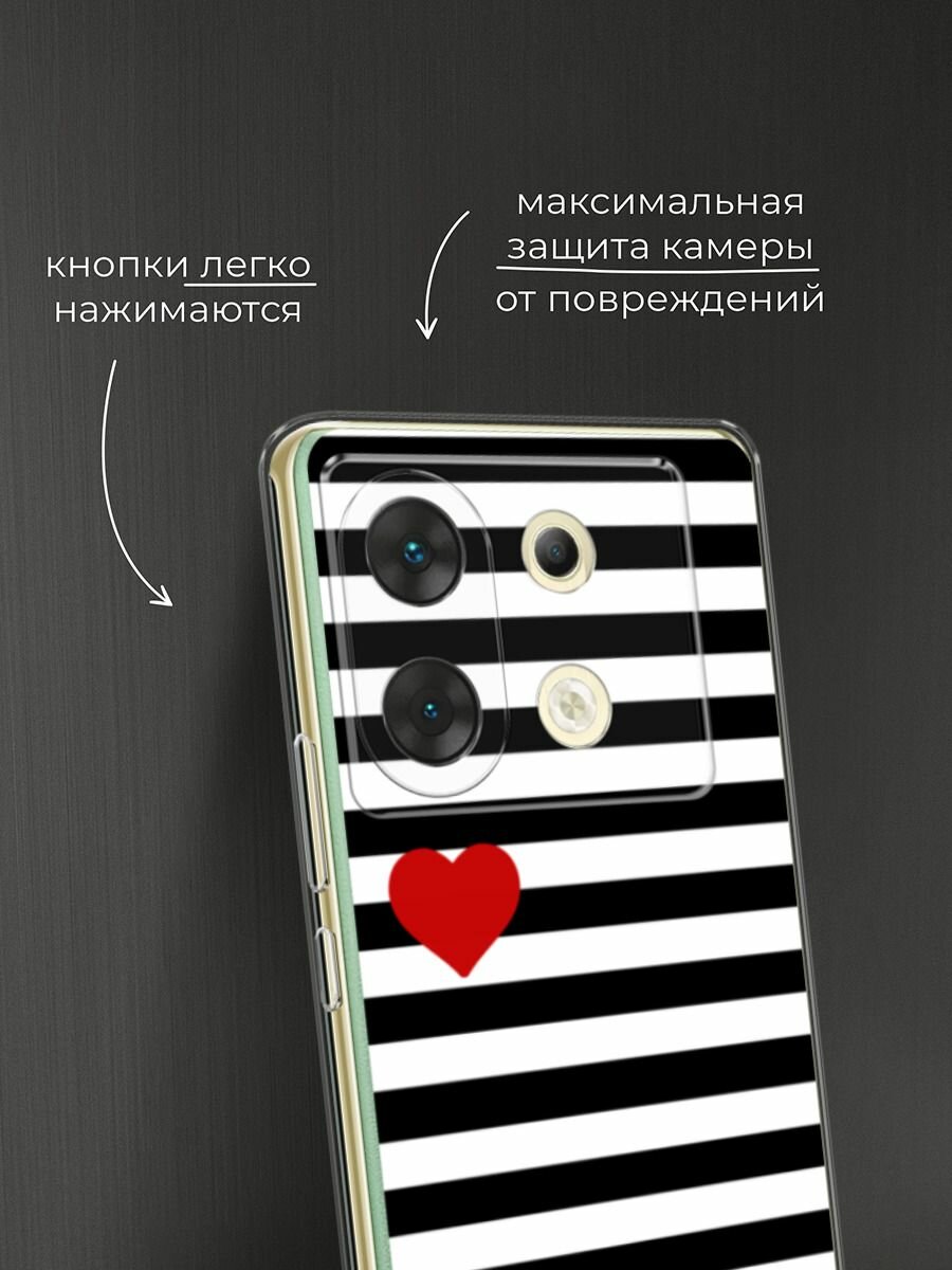 Чехол на Infinix Zero 30 5G / Инфиникс Зеро 30 5G с принтом "Красное сердце" — фото 1