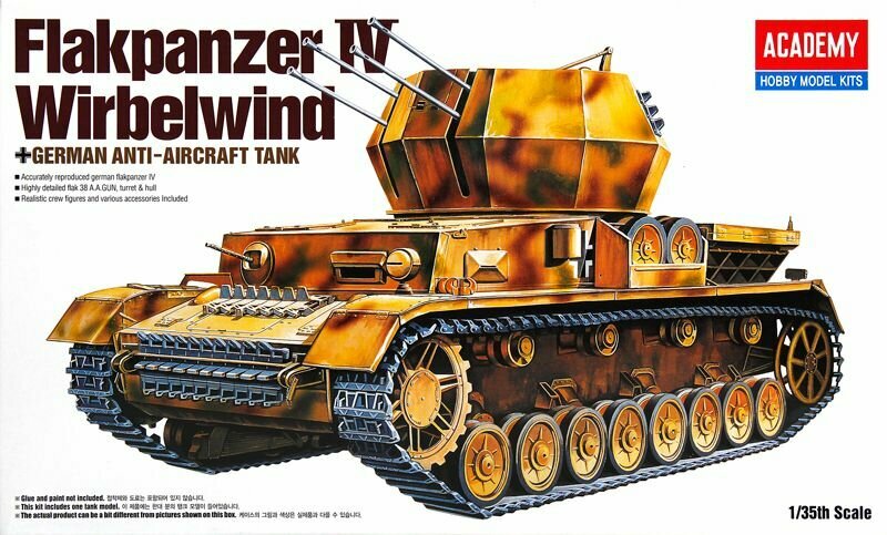 Academy 13236 1/35 lakpanzer Wirbelwind + GERMAN ANTI-AIRCRAFT сборная модель танка