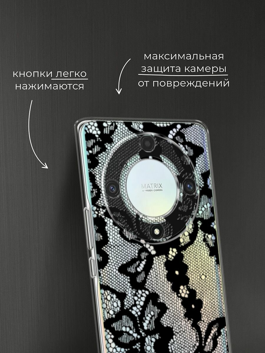 Чехол на Honor X9A / Хонор X9A с принтом "Черная сетка 2" — фото 1