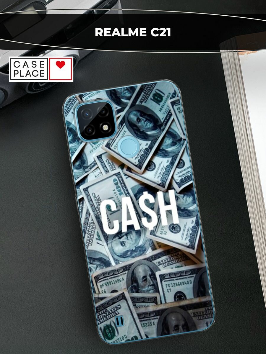 Силиконовый чехол на Realme C21 / Реалми С21 с принтом "Cash"
