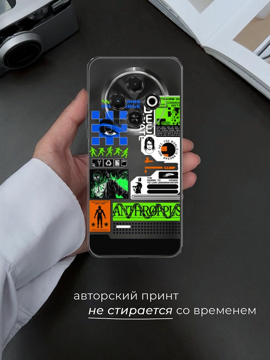 Чехол на Tecno Spark 30C / Текно Спарк 30C с принтом "Nothing impossible", прозрачный — фото 1