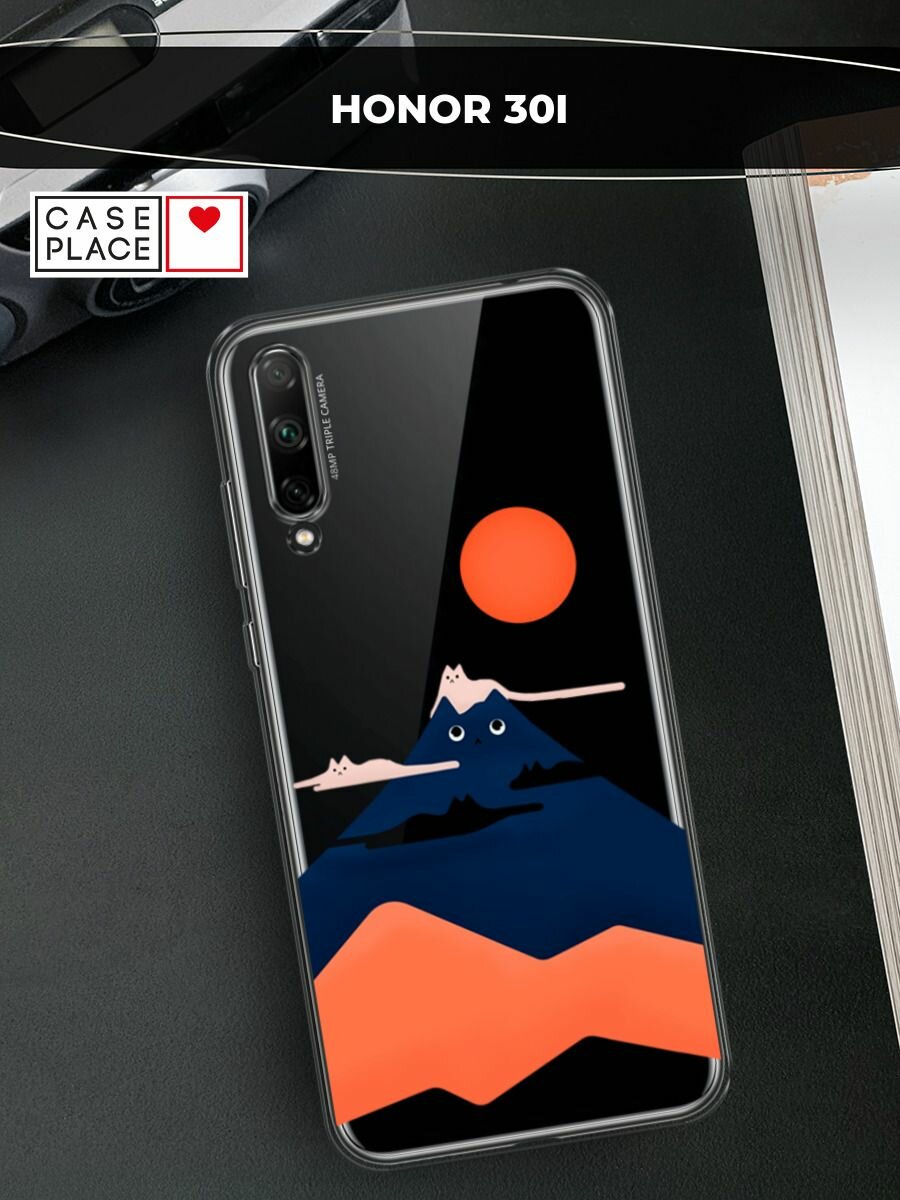 Чехол на Honor 30i / Хонор 30i с принтом "Кот-гора", прозрачный