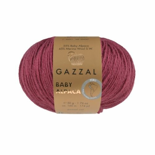 Пряжа Gazzal Baby Alpaca 46027 (5 мотков по 50г/160м) ягодный